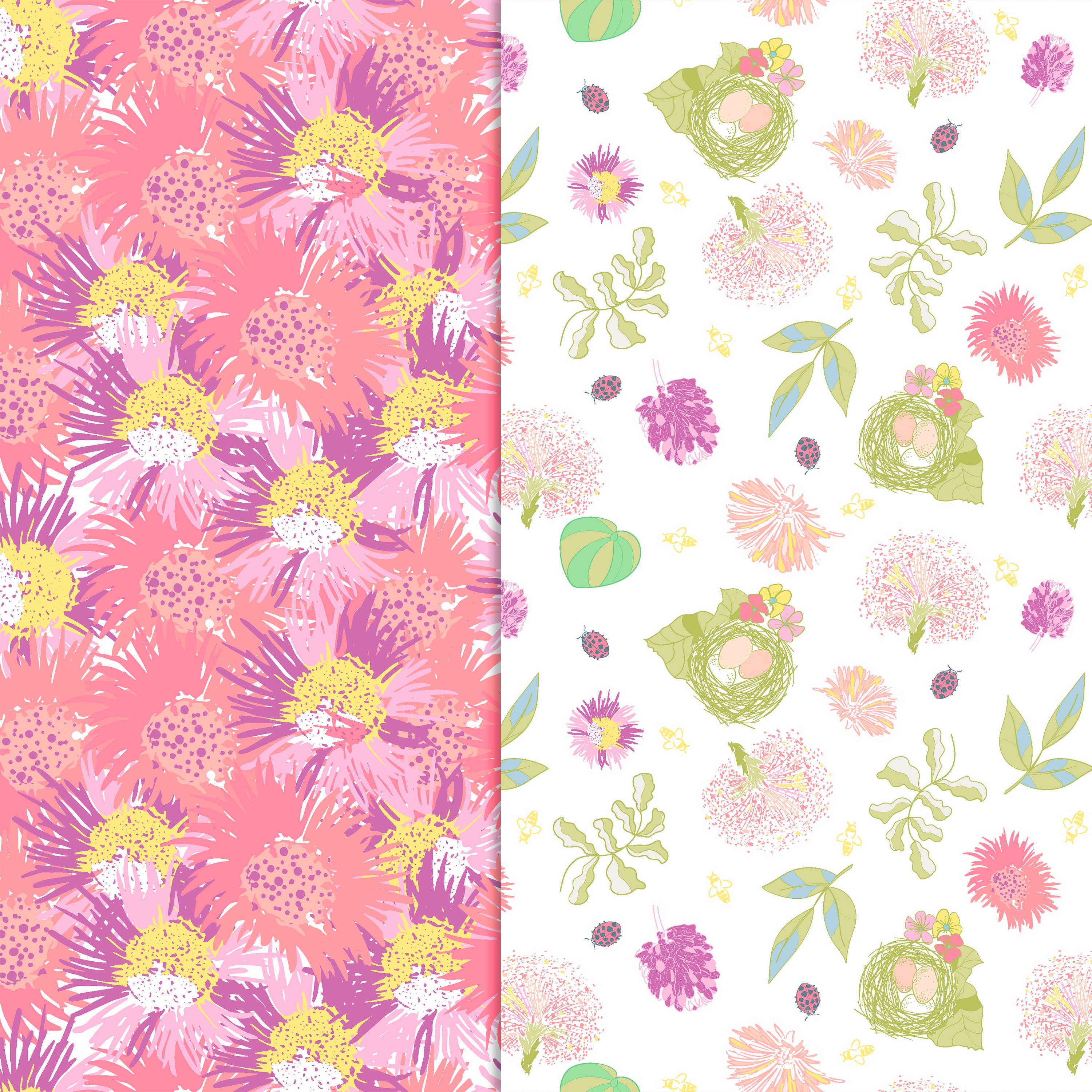 Spring Flower digital paper pack Scrapbook papers - Etsy 日本
