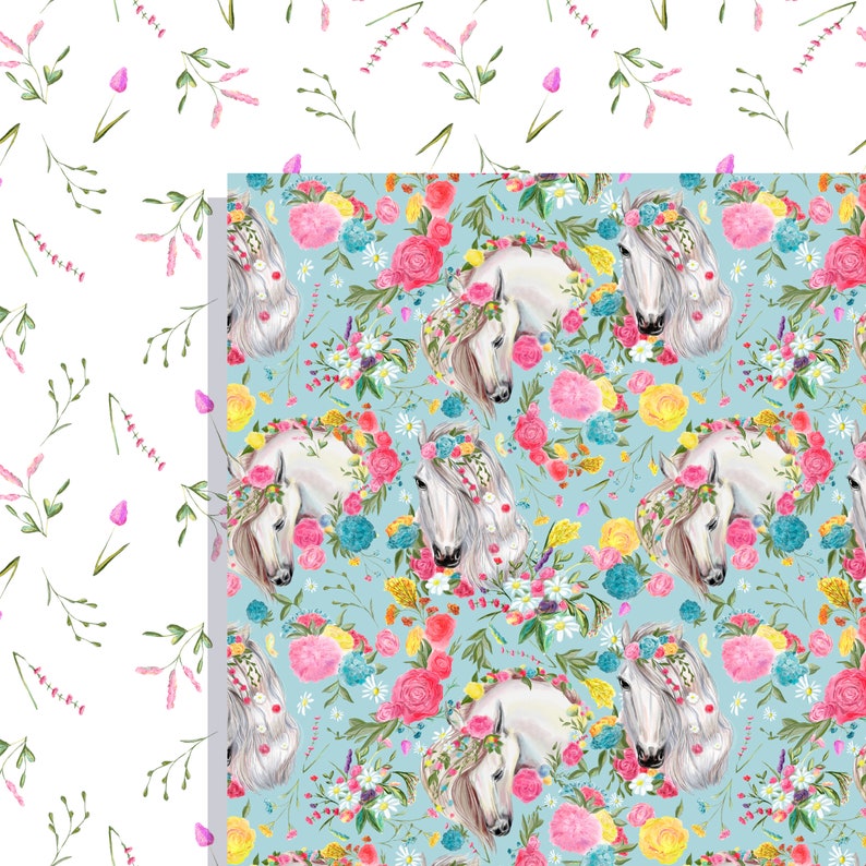 Vintage Horse Digital Paper Pack: Scrapbook Papers Scrapbooking Kit ...