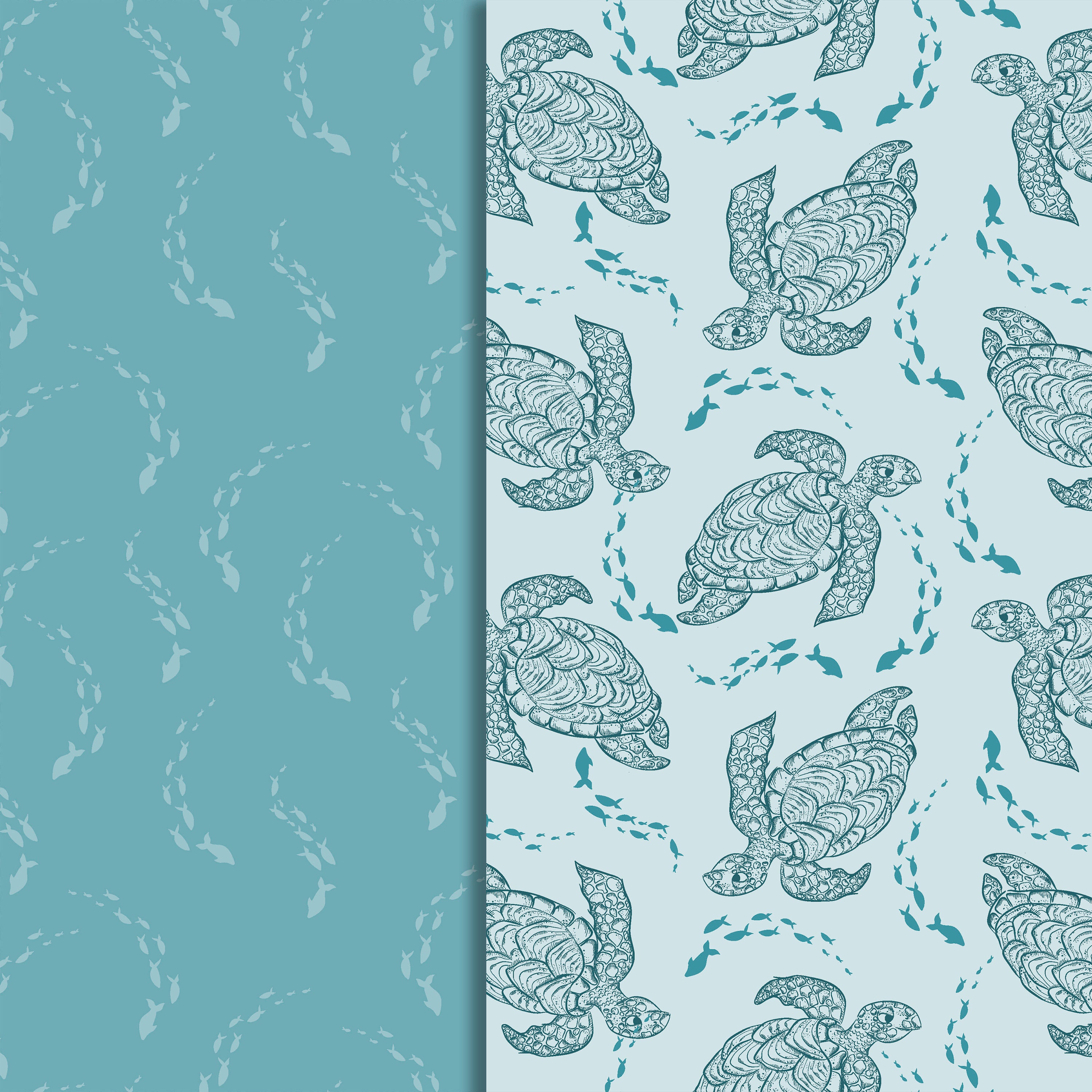 Watercolor Ocean Life Digital Paper Pack Sea Animals Instant Set ...