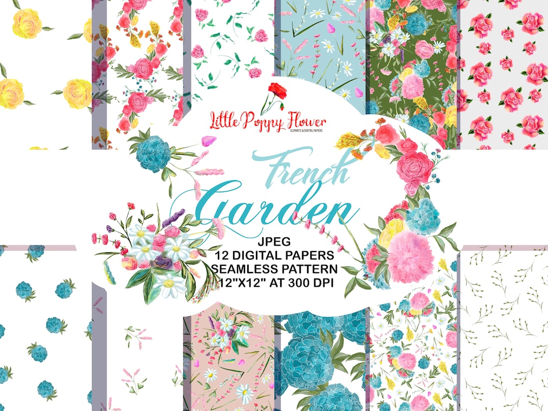 Vintage Floral Digital Paper Pack, Scrapbooking, Scrapbook Kit ...
