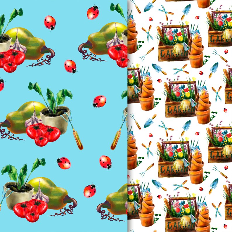 Garden Digital Paper Pack, Scrapbook Papers, Scrapbook Kit, Digital ...