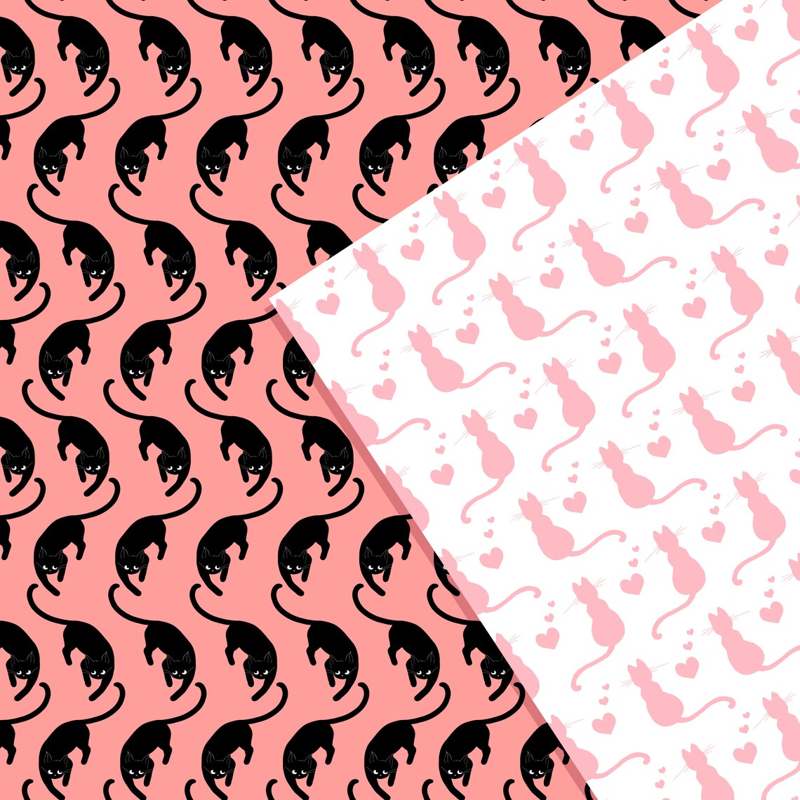 Magic Cat Digital Paper Pack, Scrapbook Background, Kitty Patterns ...