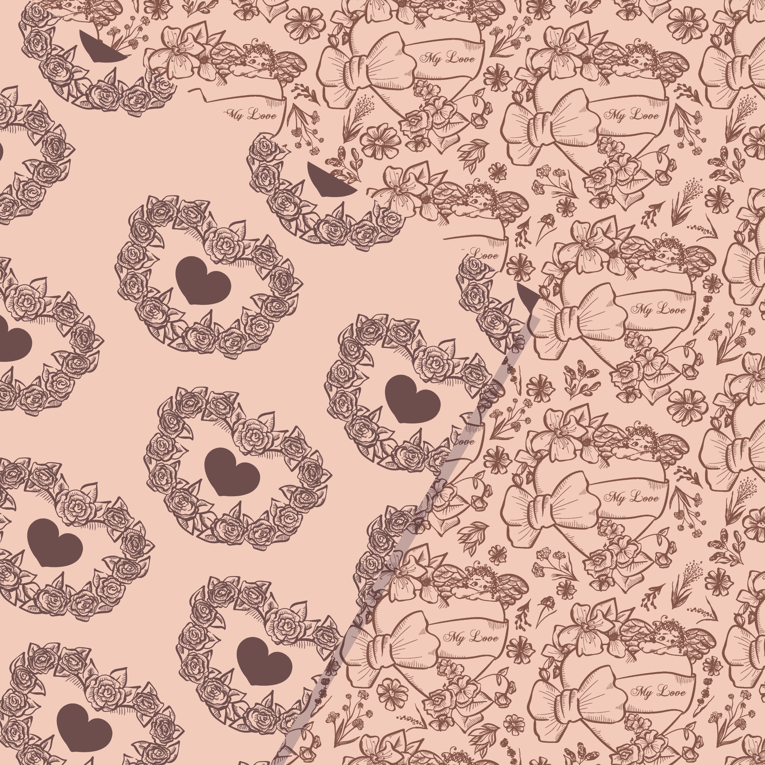 Vintage Hearts Art Digital Paper Pack, Scrapbook Papers, Scrapbooking ...