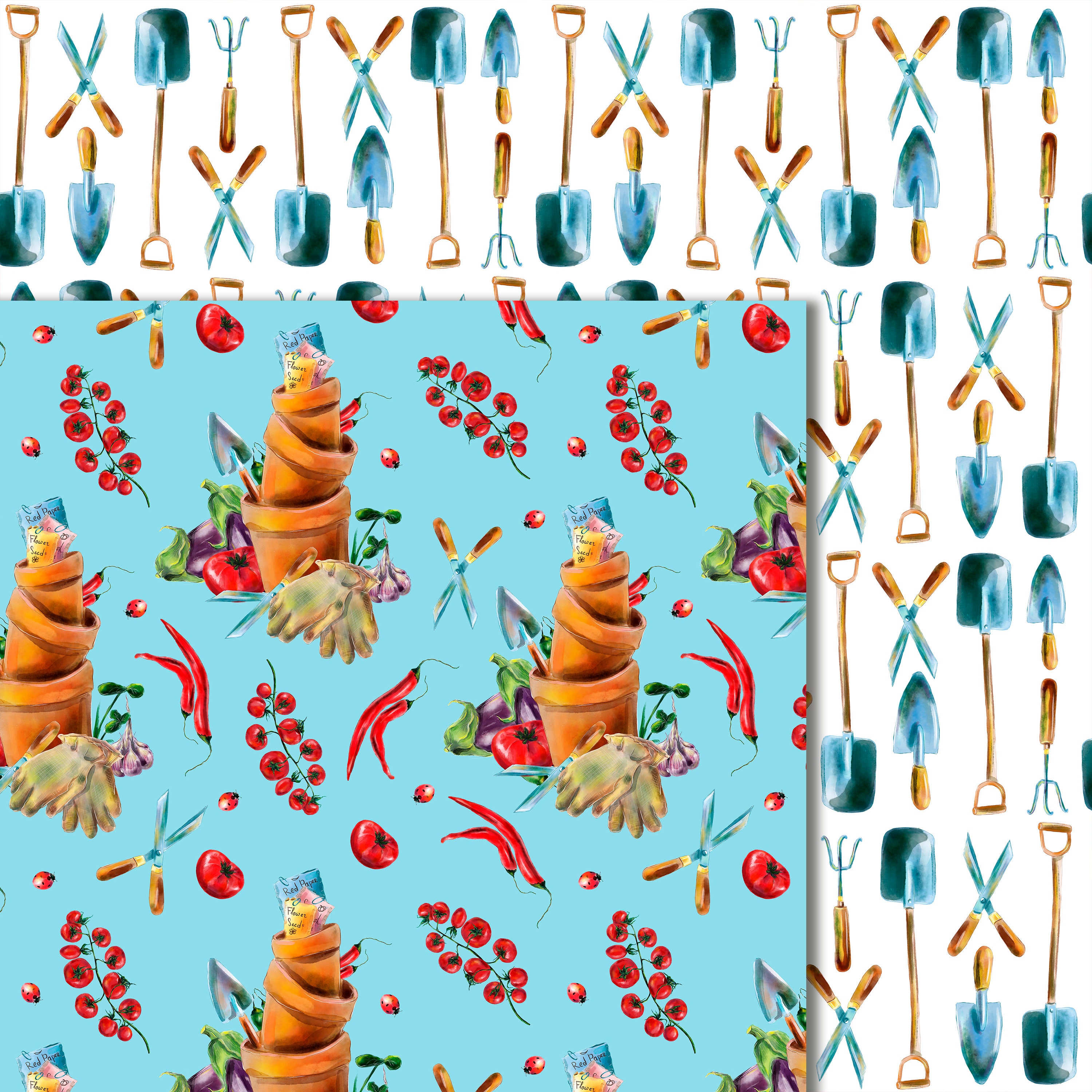 Fall Garden Digital Paper Pack, Autumn Scrapbook Papers, Thanksgiving ...