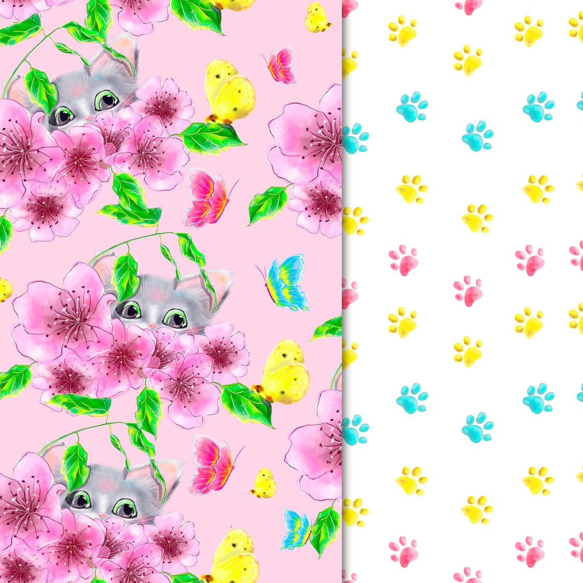 Cute Kittens Digital Paper Pack, Scrapbook Papers, Cat Scrapbook, Pet ...