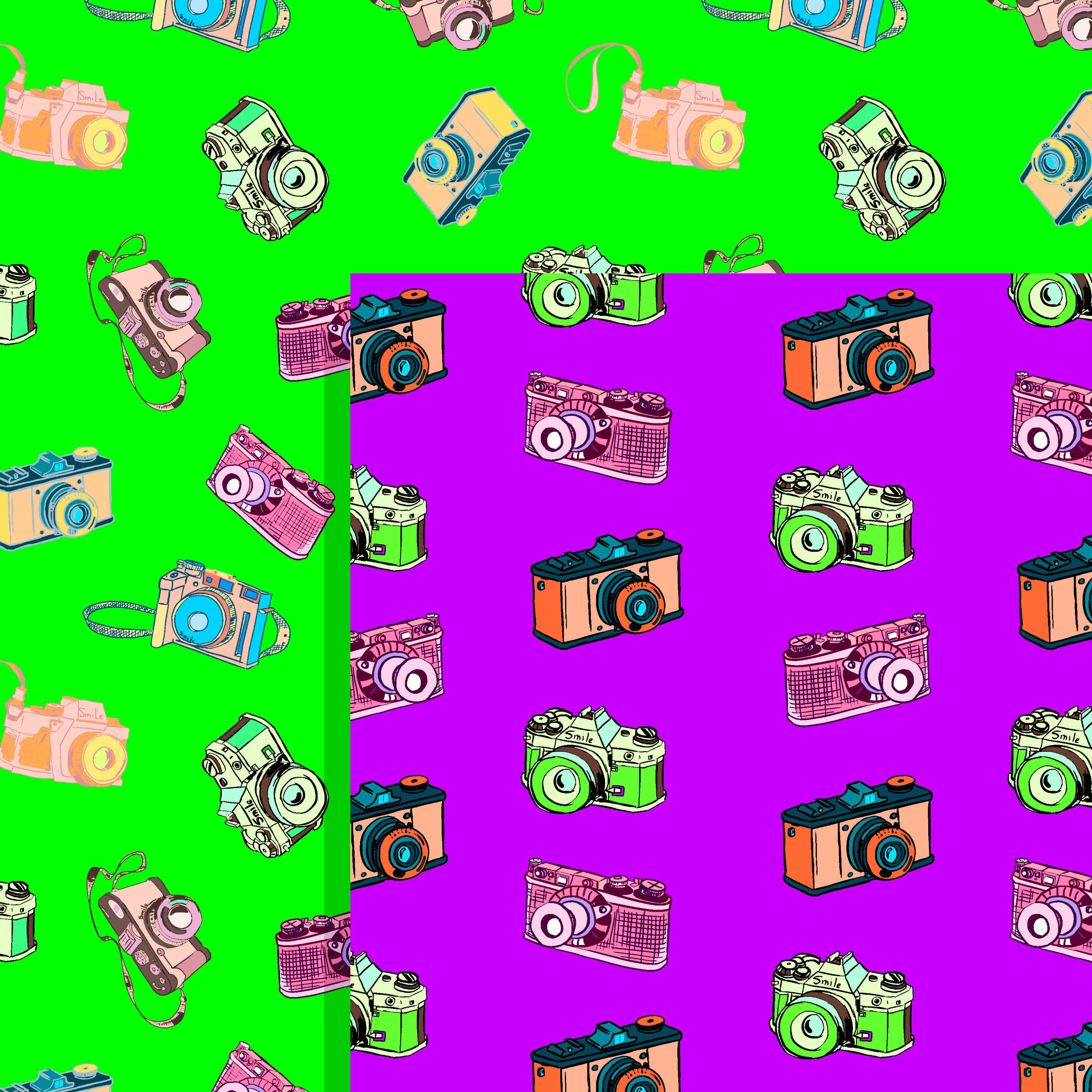 Hand Drawn Cameras Digital Papers, Photocamera, Retro Photo Camera ...