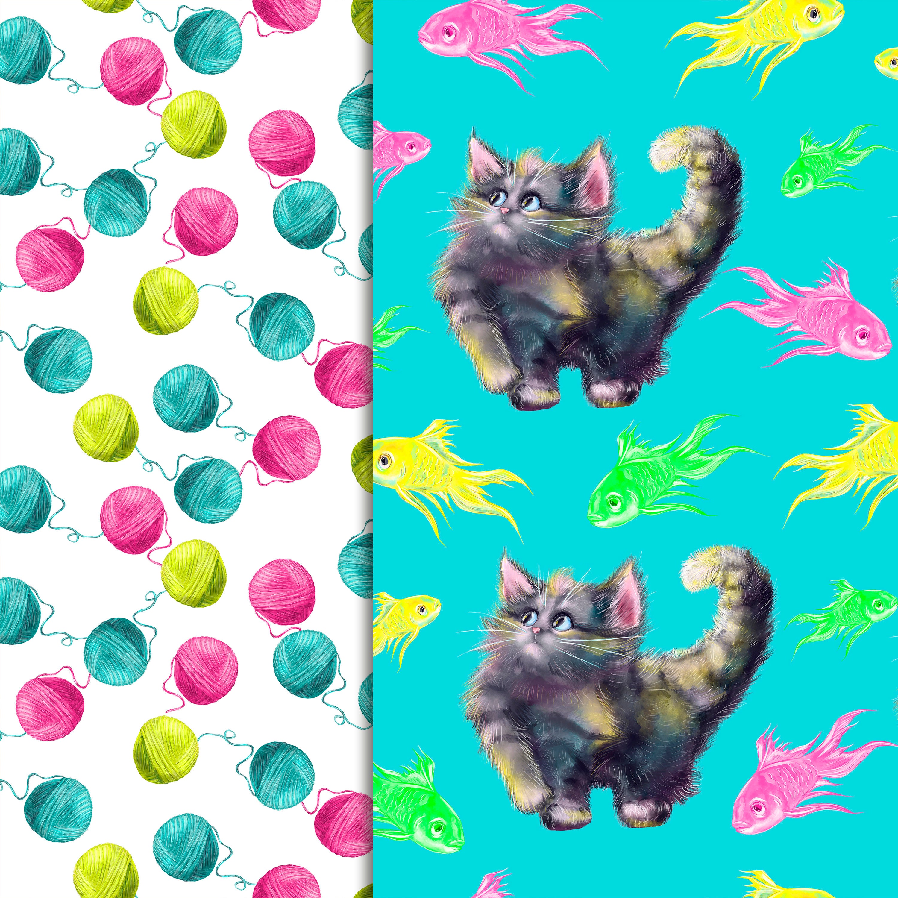 Cute Kittens Digital Paper Pack, Scrapbook Papers, Cat Scrapbook, Pet ...