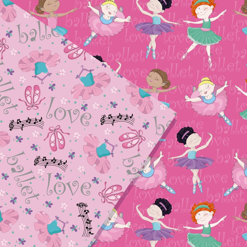 Ballet Digital Paper Pack, Scrapbooking Paper, Digital Scrapbook ...