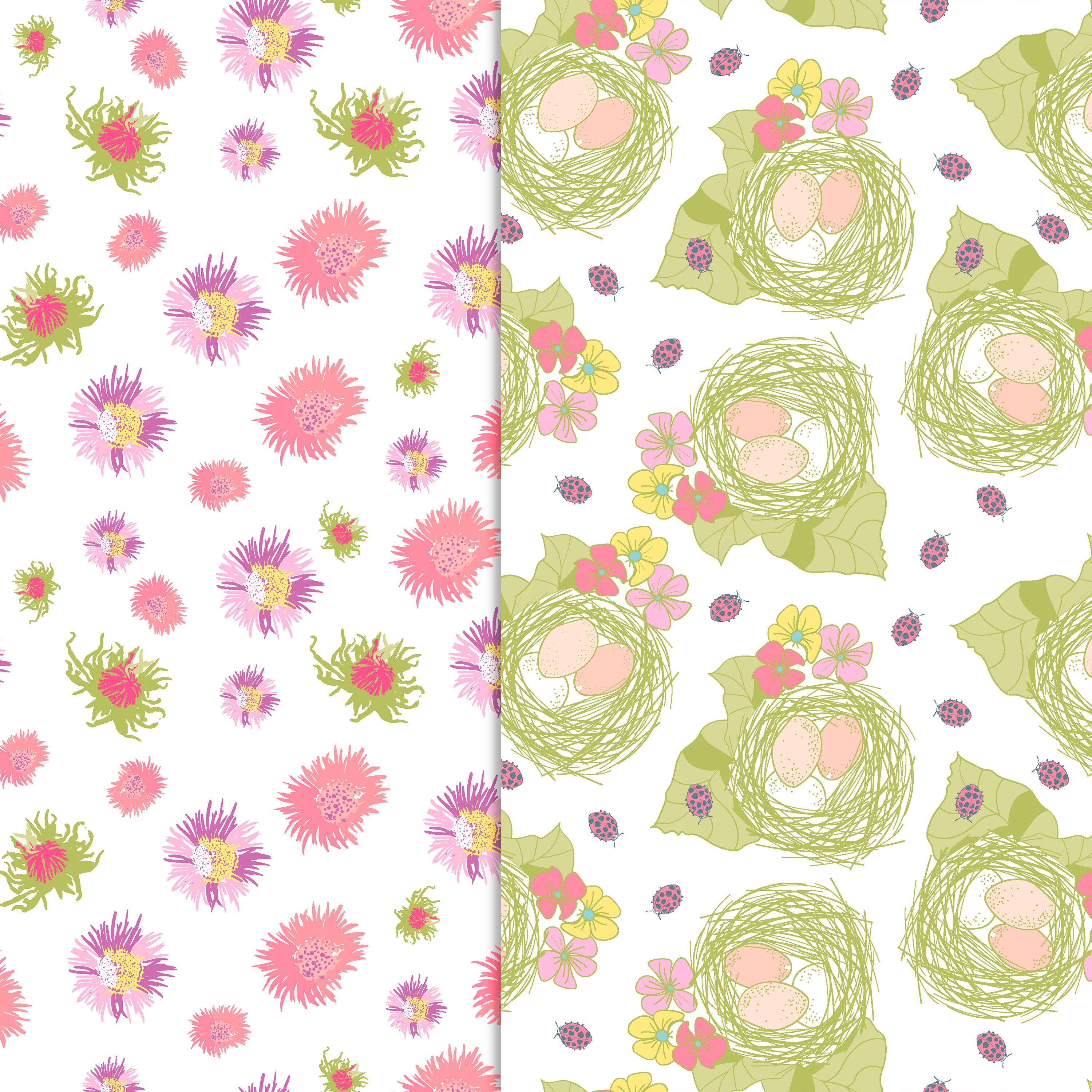 Spring Flower digital paper pack Scrapbook papers - Etsy 日本