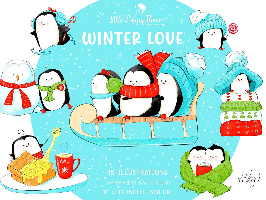 Christmas Clipart Png Bundle, Winter Illustration Set, Watercolor Image ...