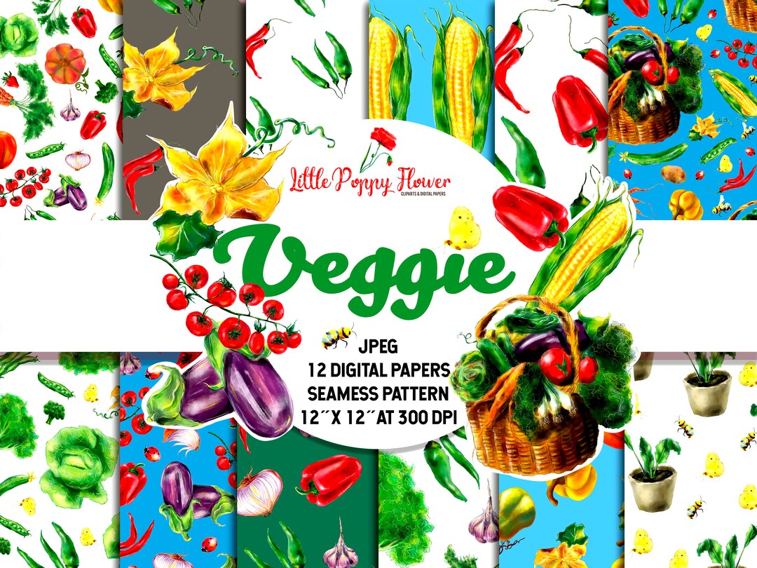 Fall Garden Digital Paper Pack, Autumn Scrapbook Papers, Thanksgiving ...