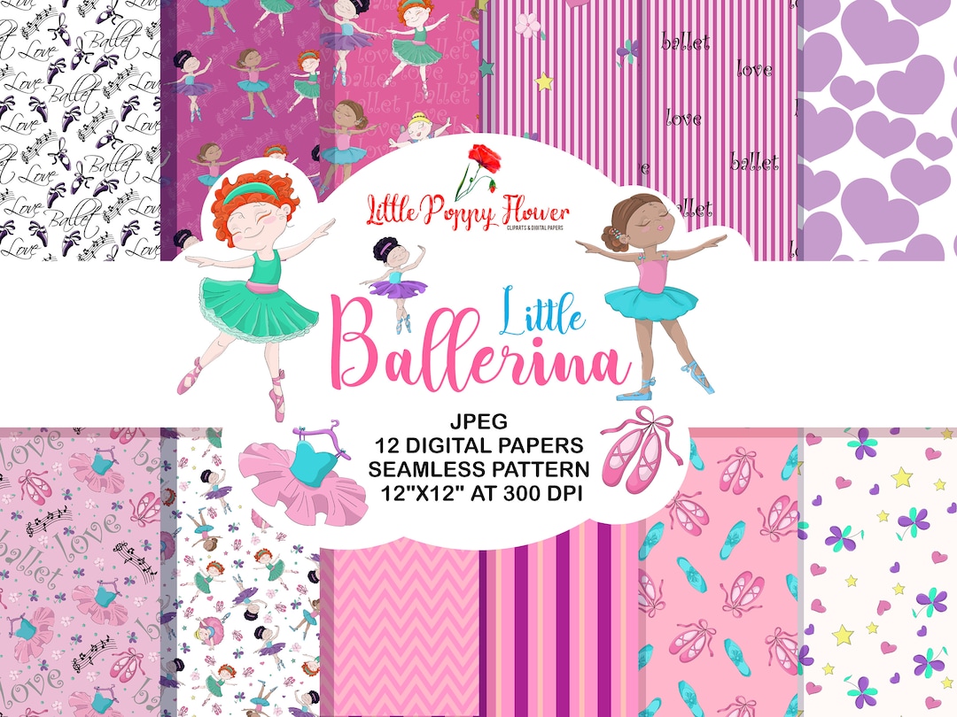 Ballet Digital Paper Pack, Scrapbooking Paper, Digital Scrapbook ...