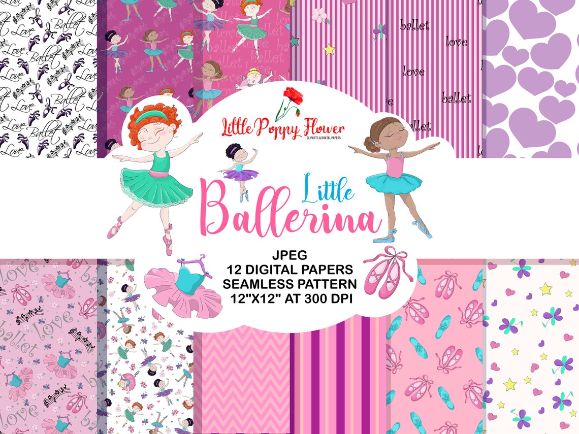 Ballet Digital Paper Pack, Scrapbooking Paper, Digital Scrapbook ...