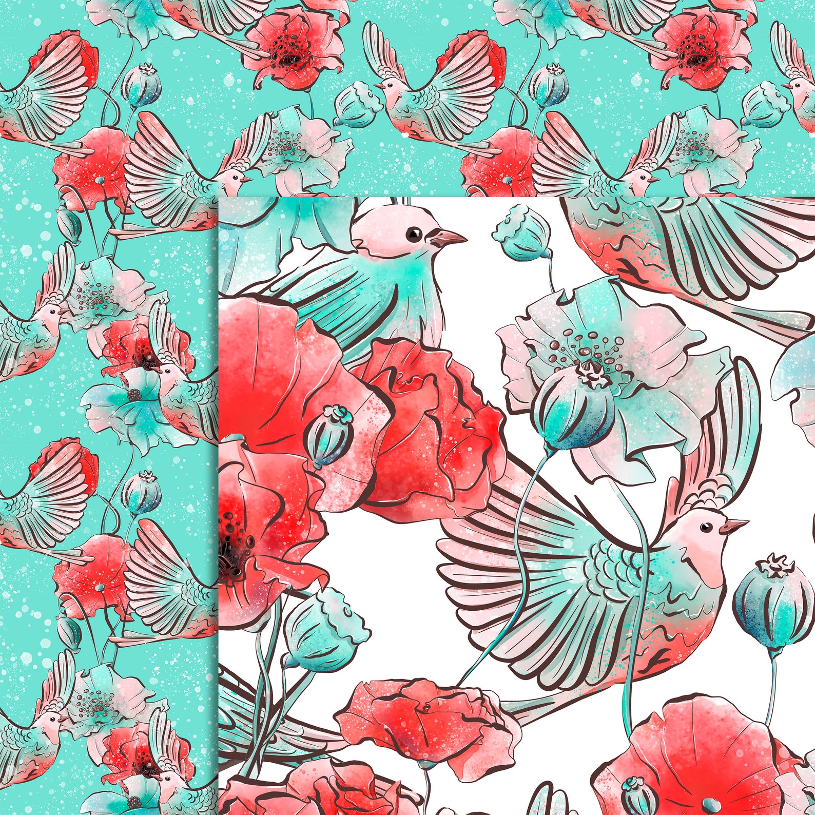 Fairy on the Prairie Pattern Set Seamless Patterns Digital - Etsy