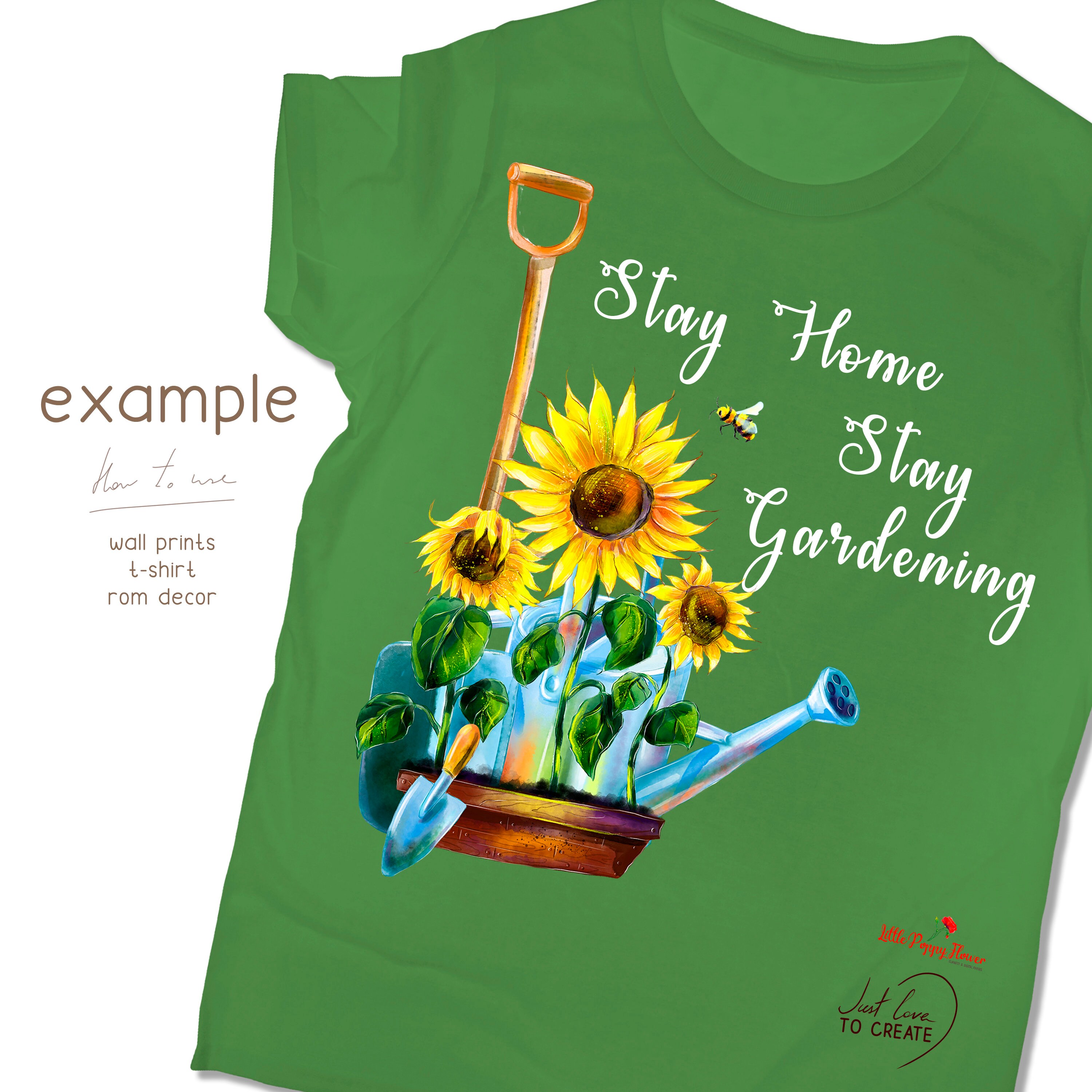 Garden Digital PNG Pack, Scrapbook Kit, Instant Download, Flower ...