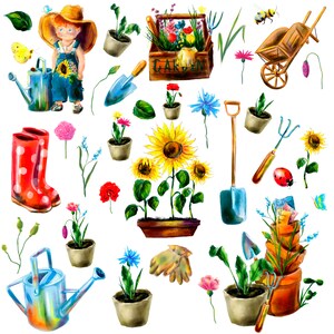 Garden Digital PNG Pack, Scrapbook Kit, Instant Download, Flower ...