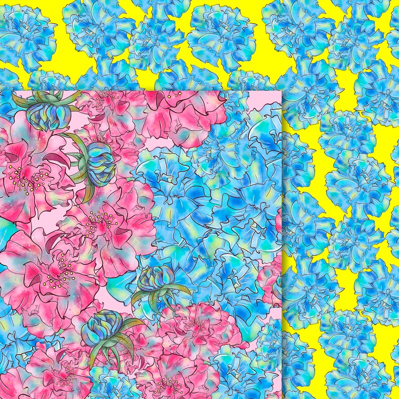 Flower Digital Paper Pack, Scrapbook Papers, Scrapbook Kit, Digital ...