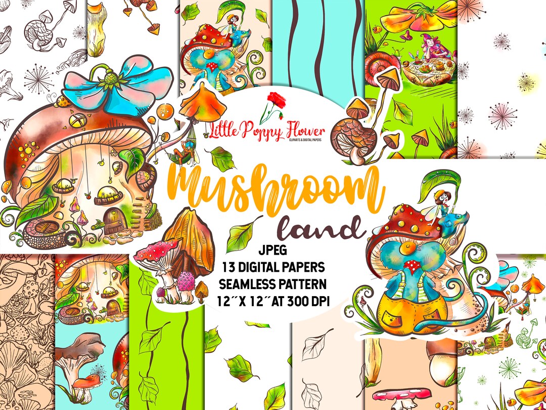Fantasy Digital Paper Pack, Scrapbook Papers, Scrapbook Kit, Digital ...