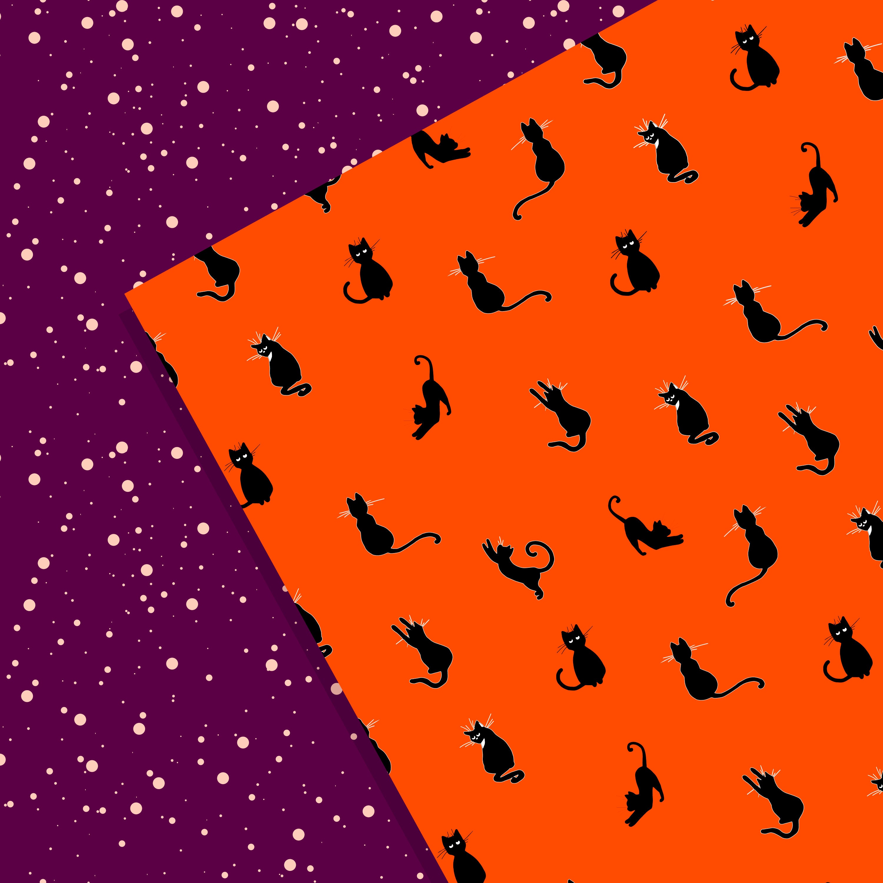 Magic Cat Digital Paper pack Scrapbook Background Kitty | Etsy