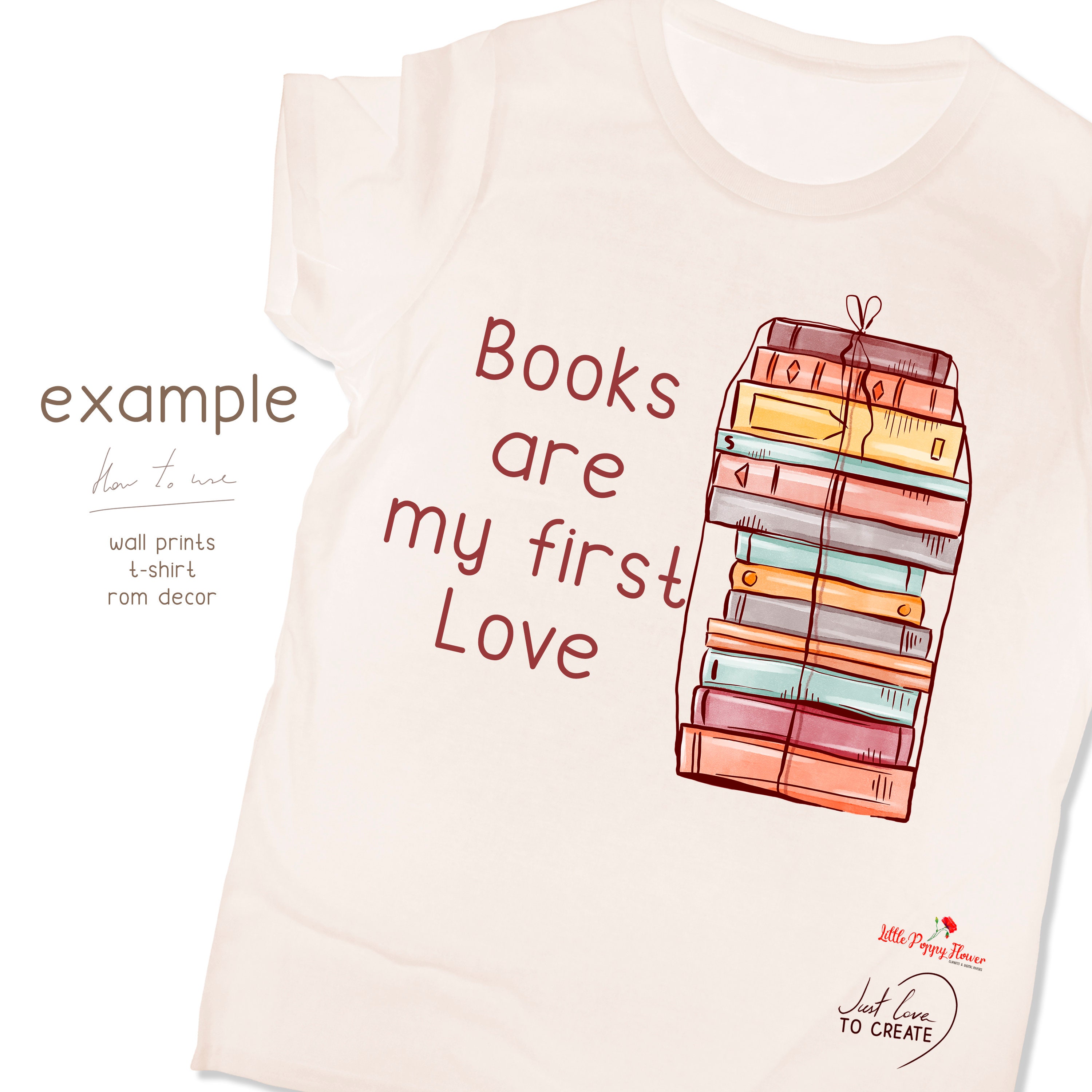 Booklover Clip Art Bookworm Reading Girl Clipart Cozy Home - Etsy