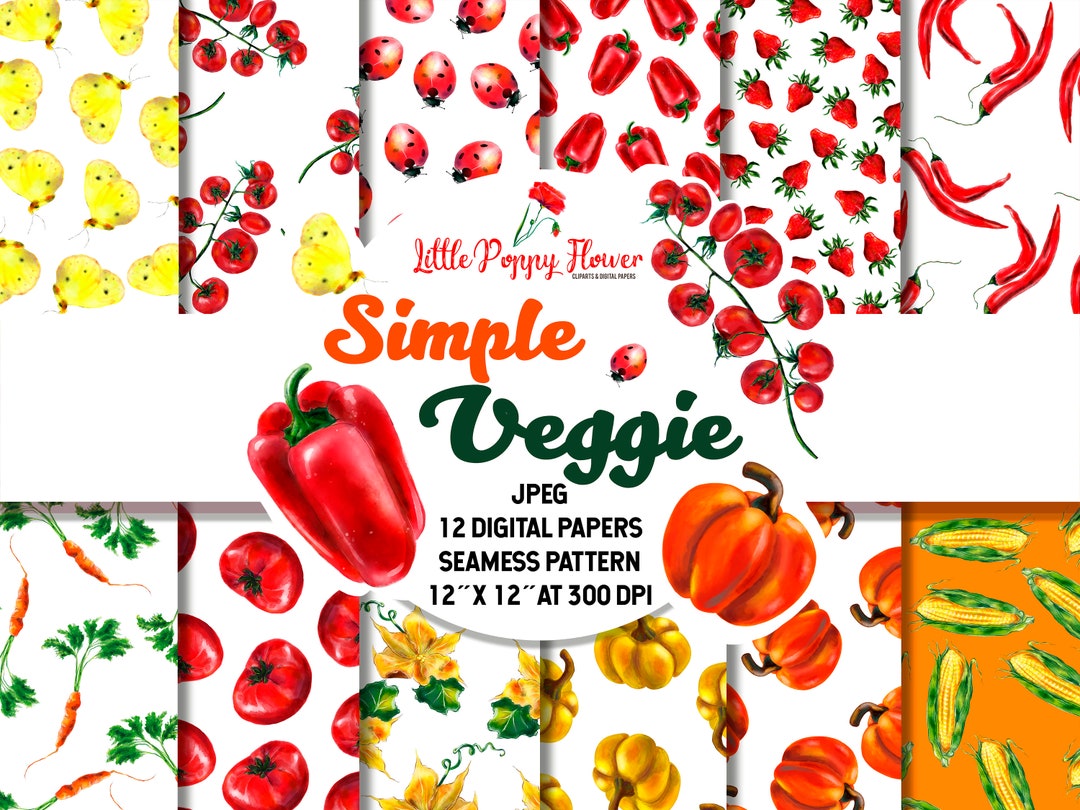 Fall Garden Digital Paper Pack, Autumn Scrapbook Papers, Thanksgiving ...