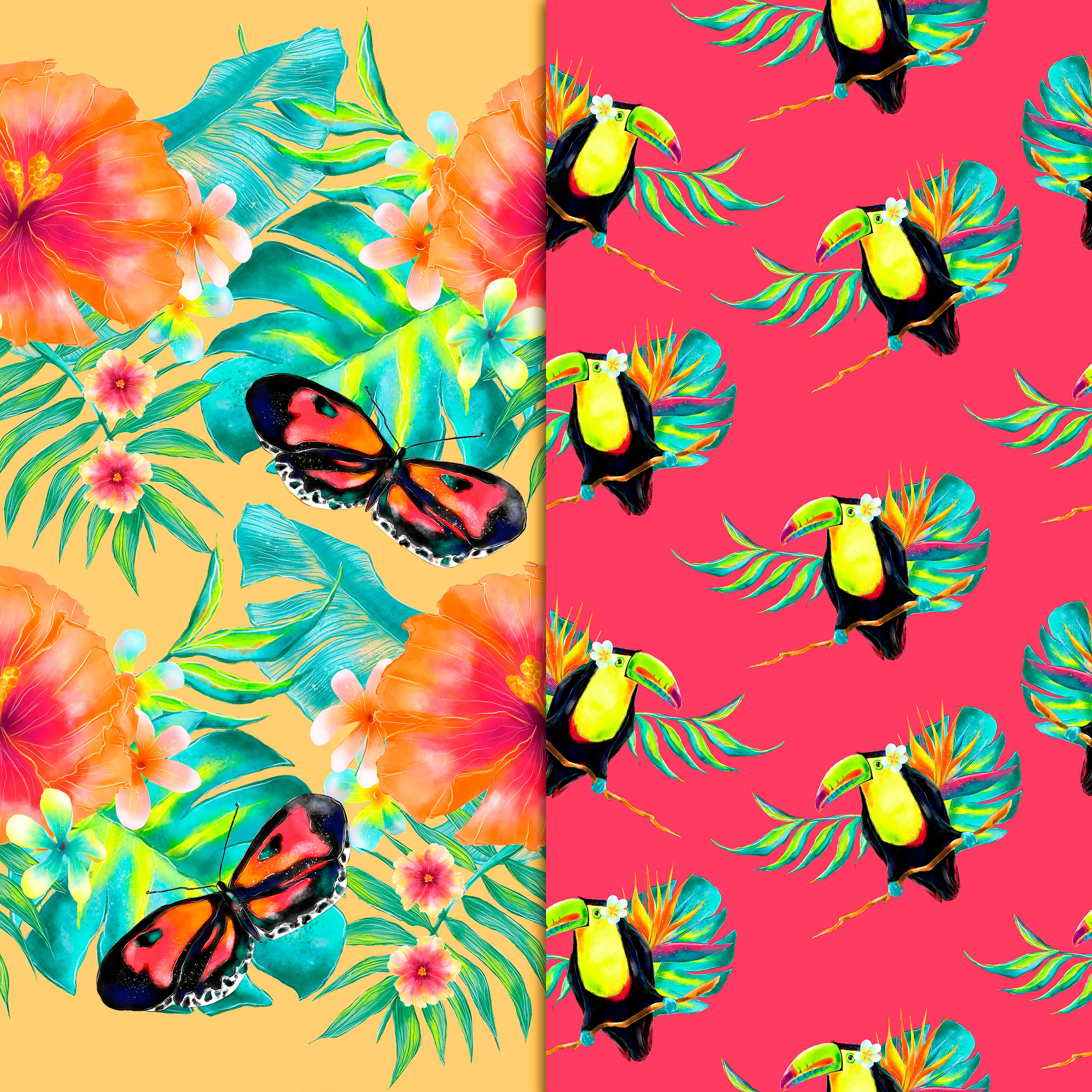 Tropical Digital Paper Pack, Scrapbook Papers, Digital Download ...