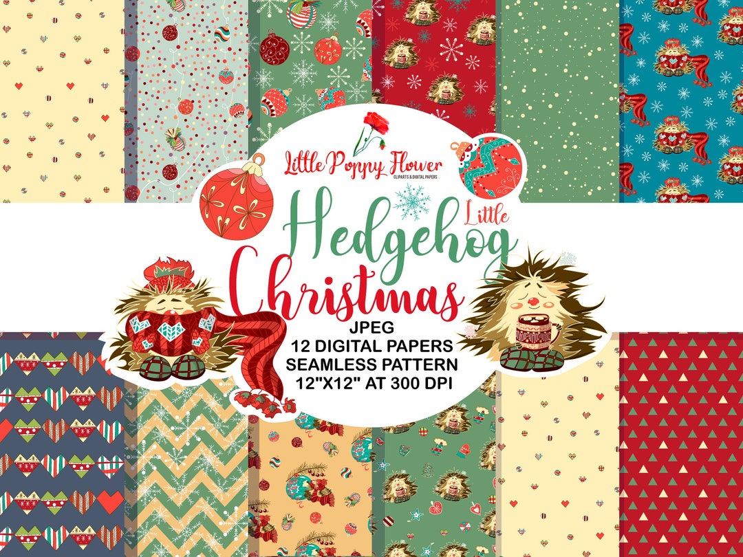 Christmas Digital Paper - Holiday Craft, Cute Christmas Paper ...