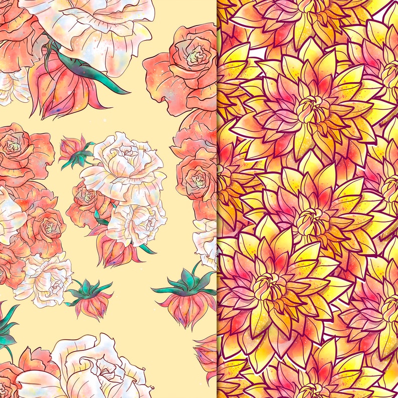 Flower Digital Paper Pack, Scrapbook Papers, Scrapbook Kit, Digital ...