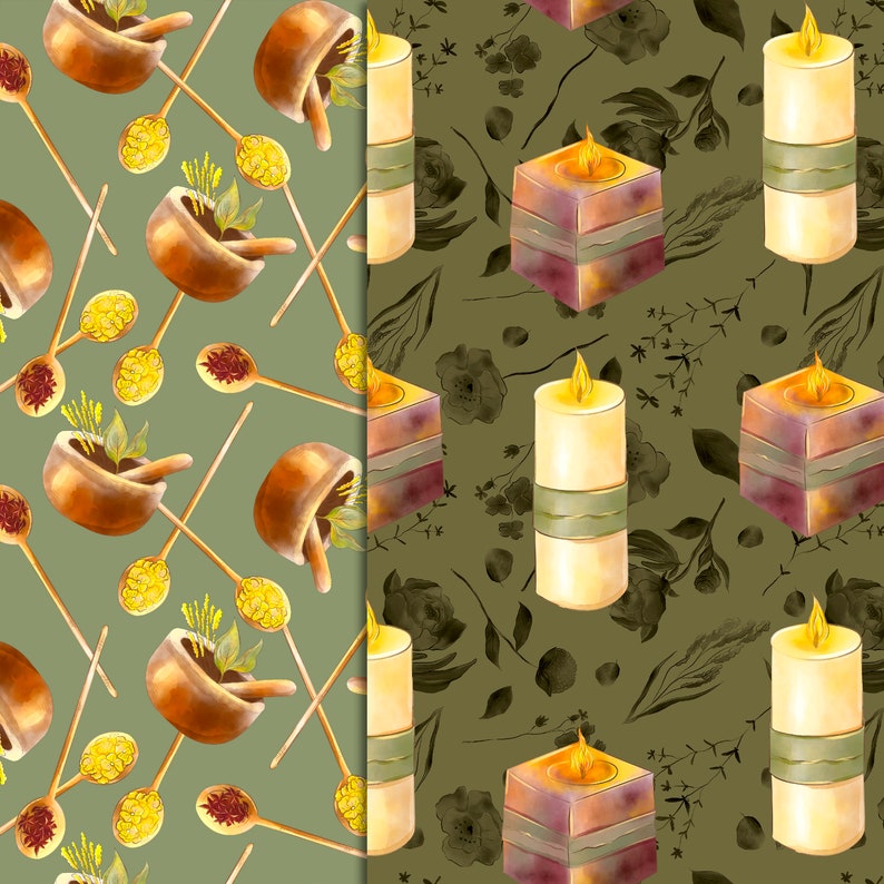Aromatherapy Digital Paper Pack Spa Printable Candles - Etsy