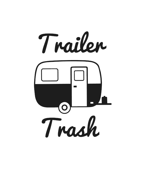 Retro Trailer Trash Decal for your garbage can | Etsy