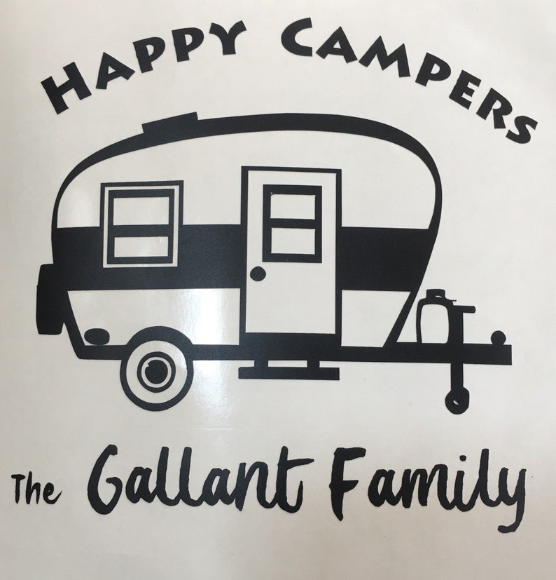 Customized Happy Camper Decal Etsy