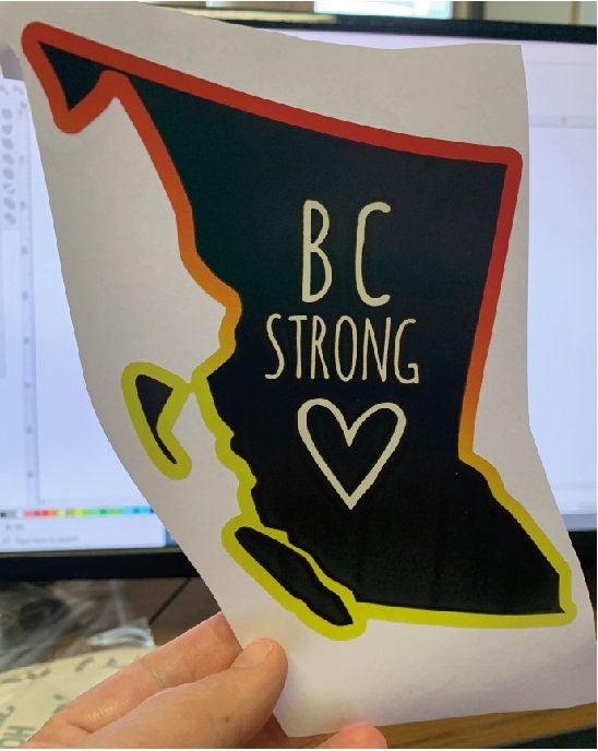 BC Strong Car Decal Rainbow - Etsy UK
