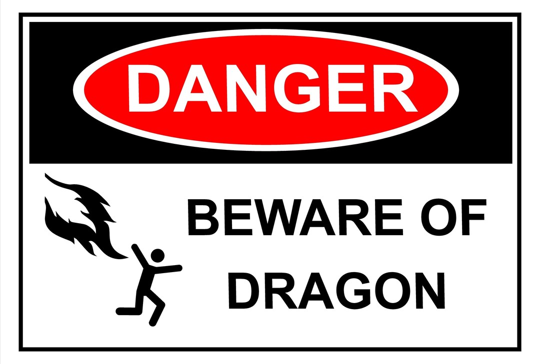 Beware of Dragon Sticker 6 X 4 Bearded Dragon - Etsy