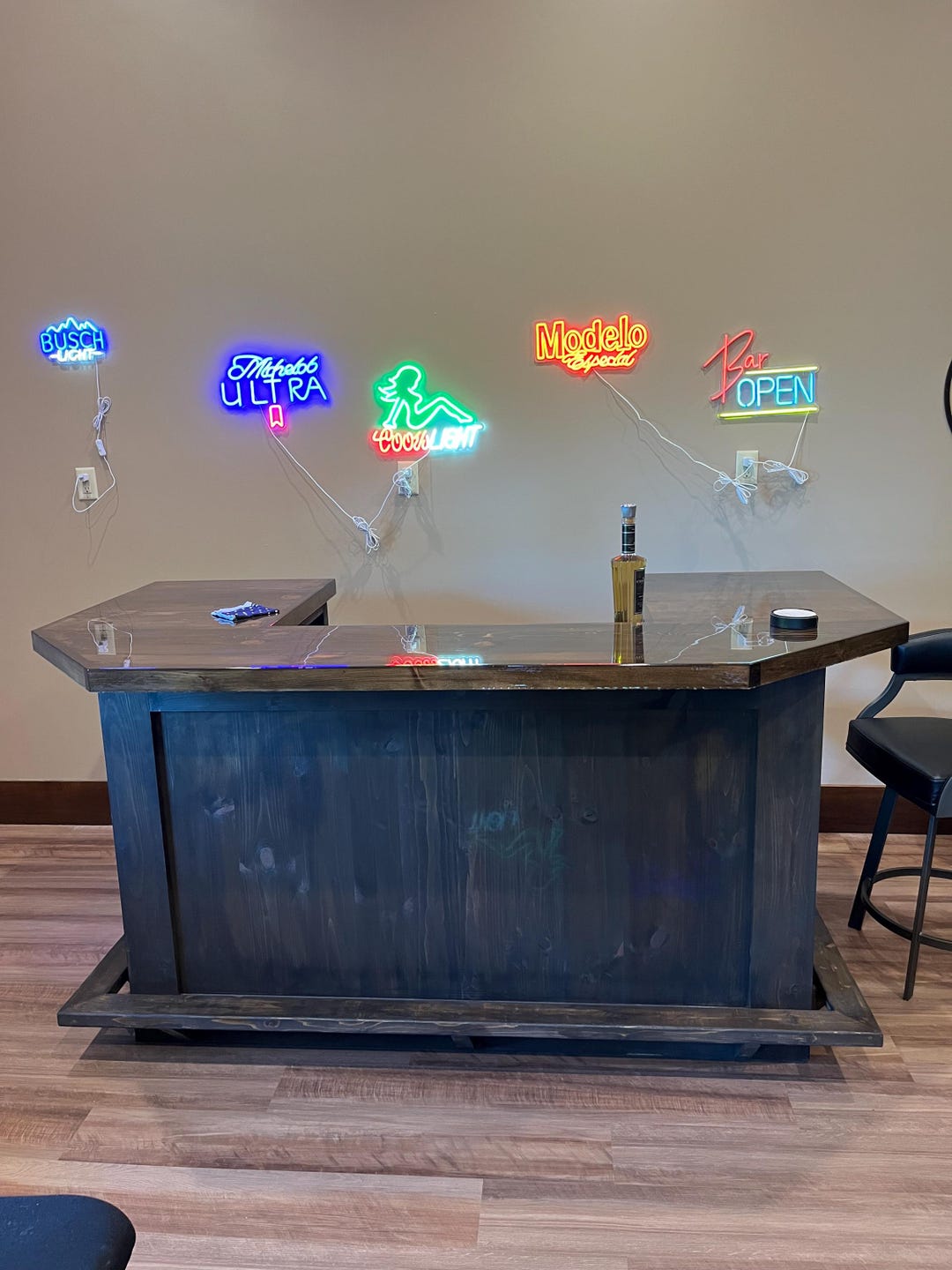 U Shape Solid Wood Bar Indoor Bar - Etsy