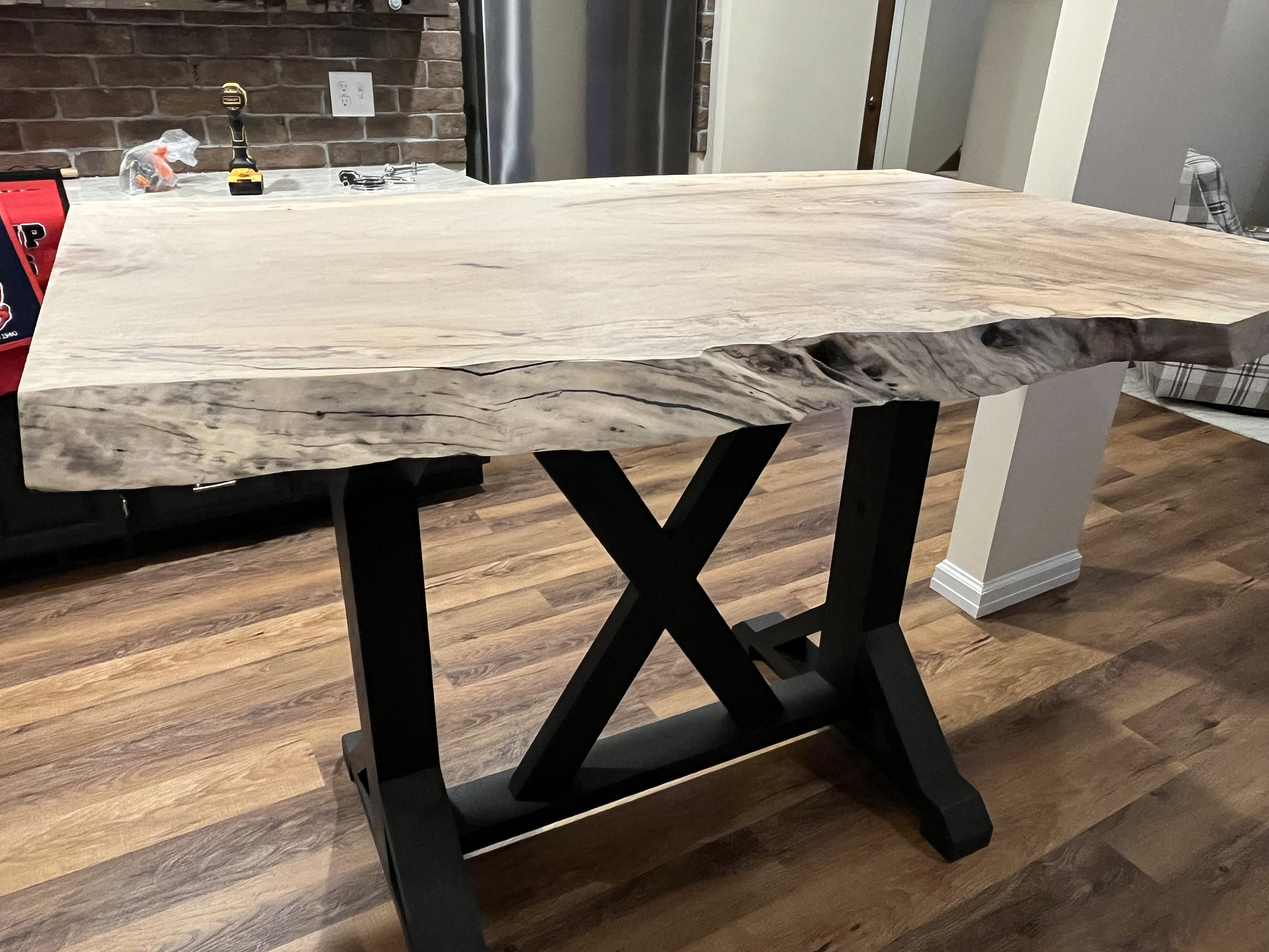 Custom Live Edge Tables With Farmhouse Wooden Base Handcrafted, One-of ...