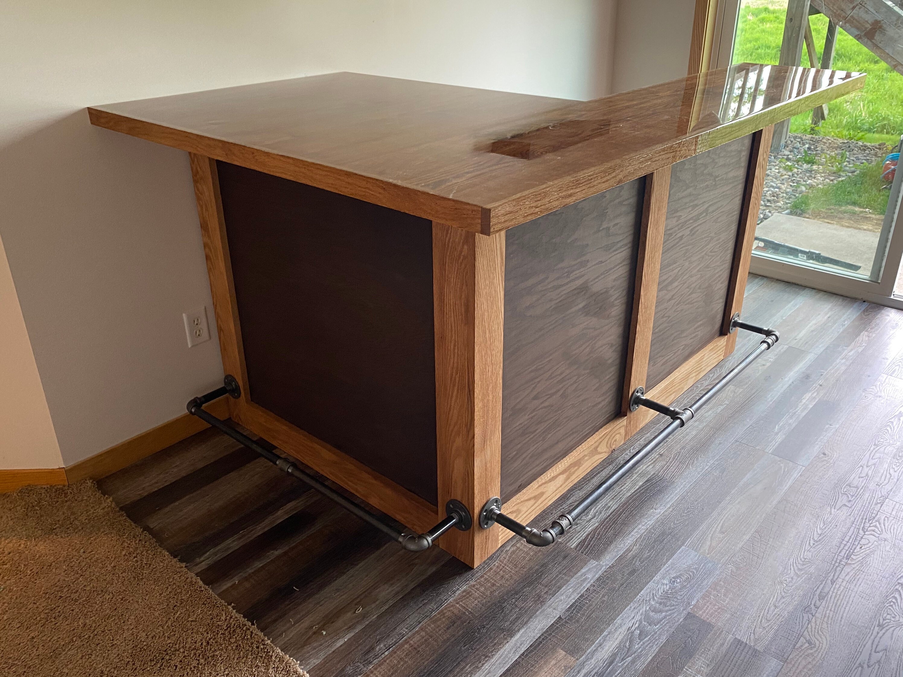 Custom L Shaped 2 Tone Indoor Home Wood Bar - Etsy