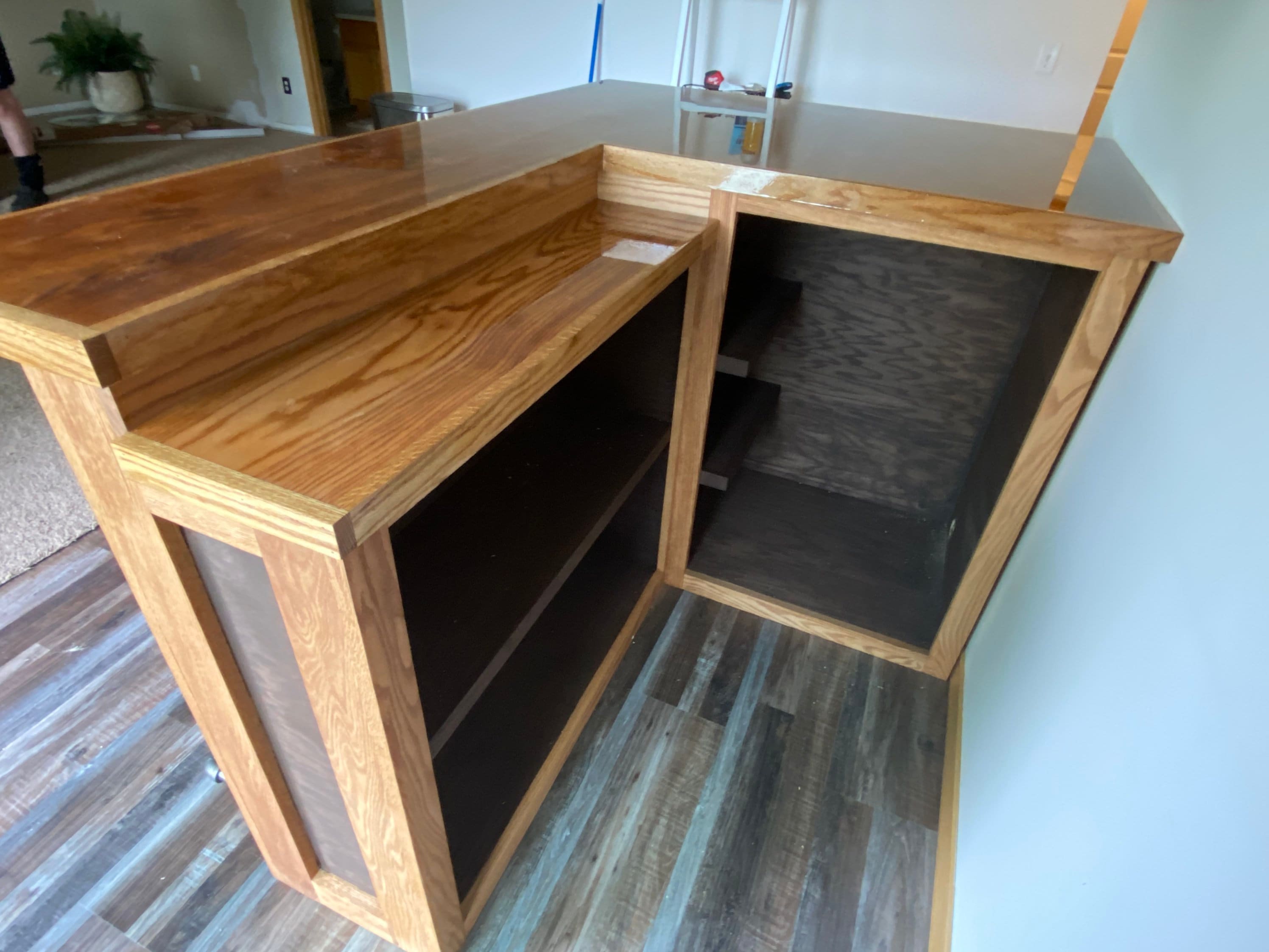 Custom L Shaped 2 Tone Indoor Home Wood Bar - Etsy