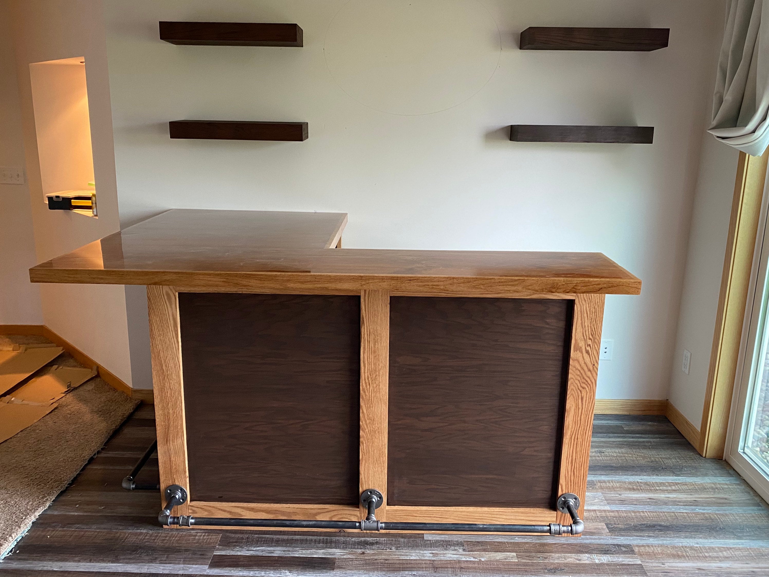 Custom L Shaped 2 Tone Indoor Home Wood Bar - Etsy