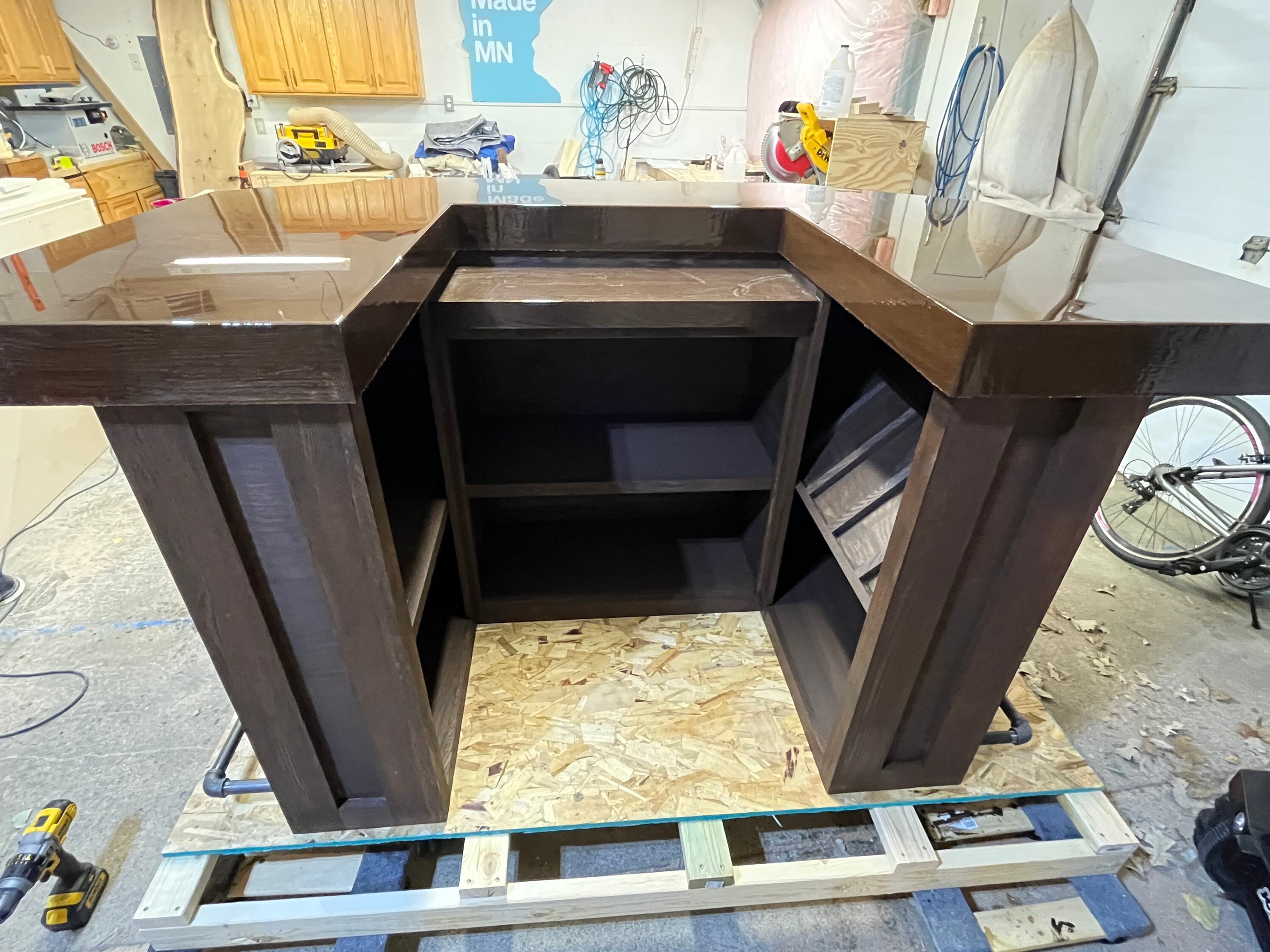 U Shape Solid Wood Bar Indoor Bar Thick Edge Top - Etsy