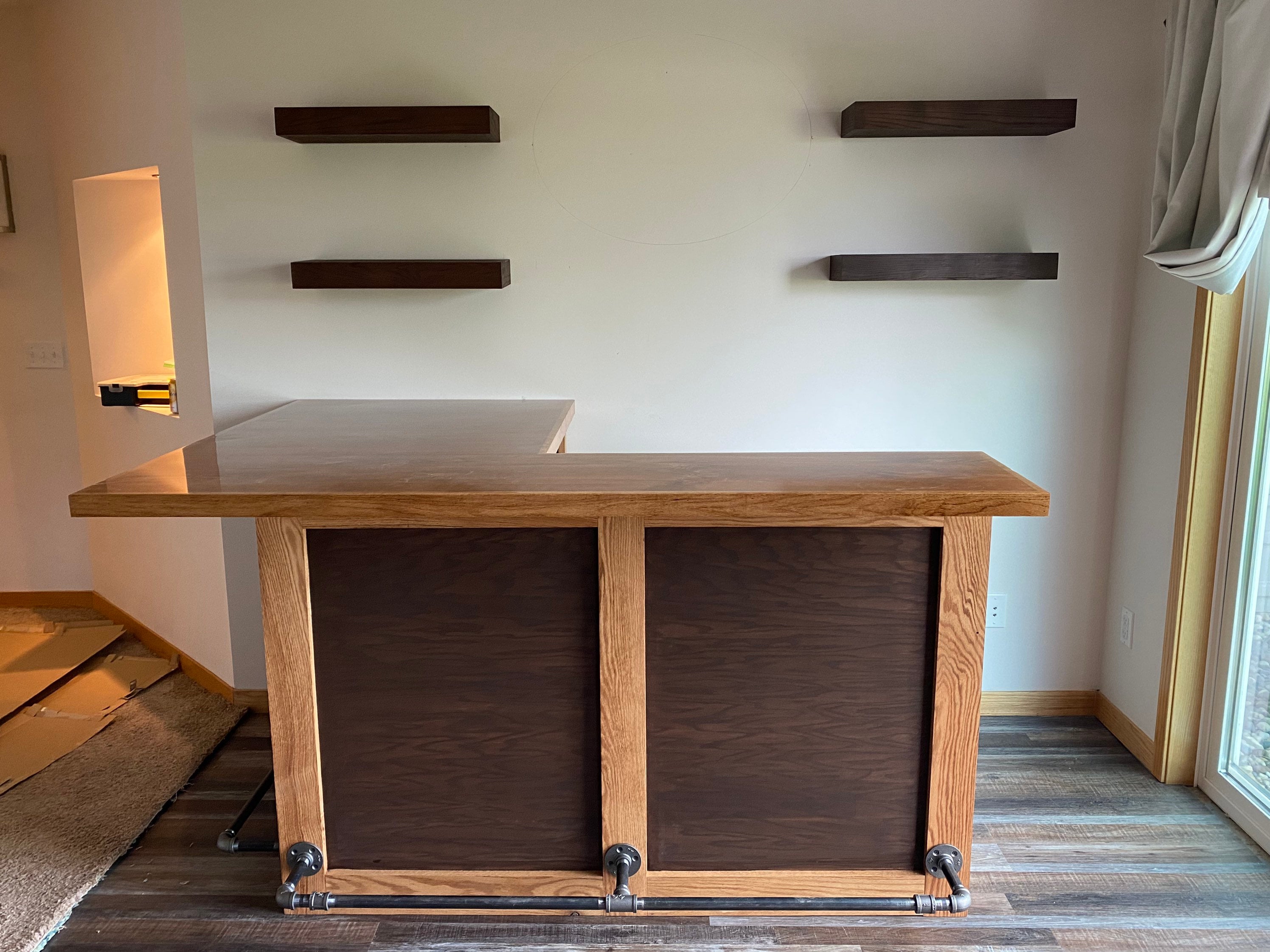 Custom L Shaped 2 Tone Indoor Home Wood Bar - Etsy