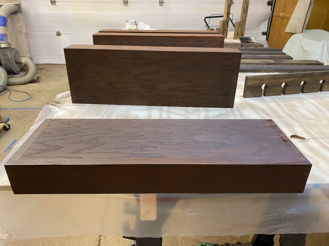 Custom Floating Shelves. Thick Floating Shelves, Painted/stained ...