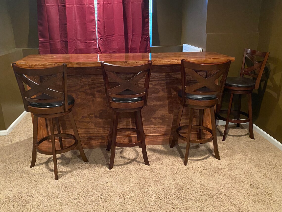 Custom Straight Line Custom Indoor Wood Bar - Etsy