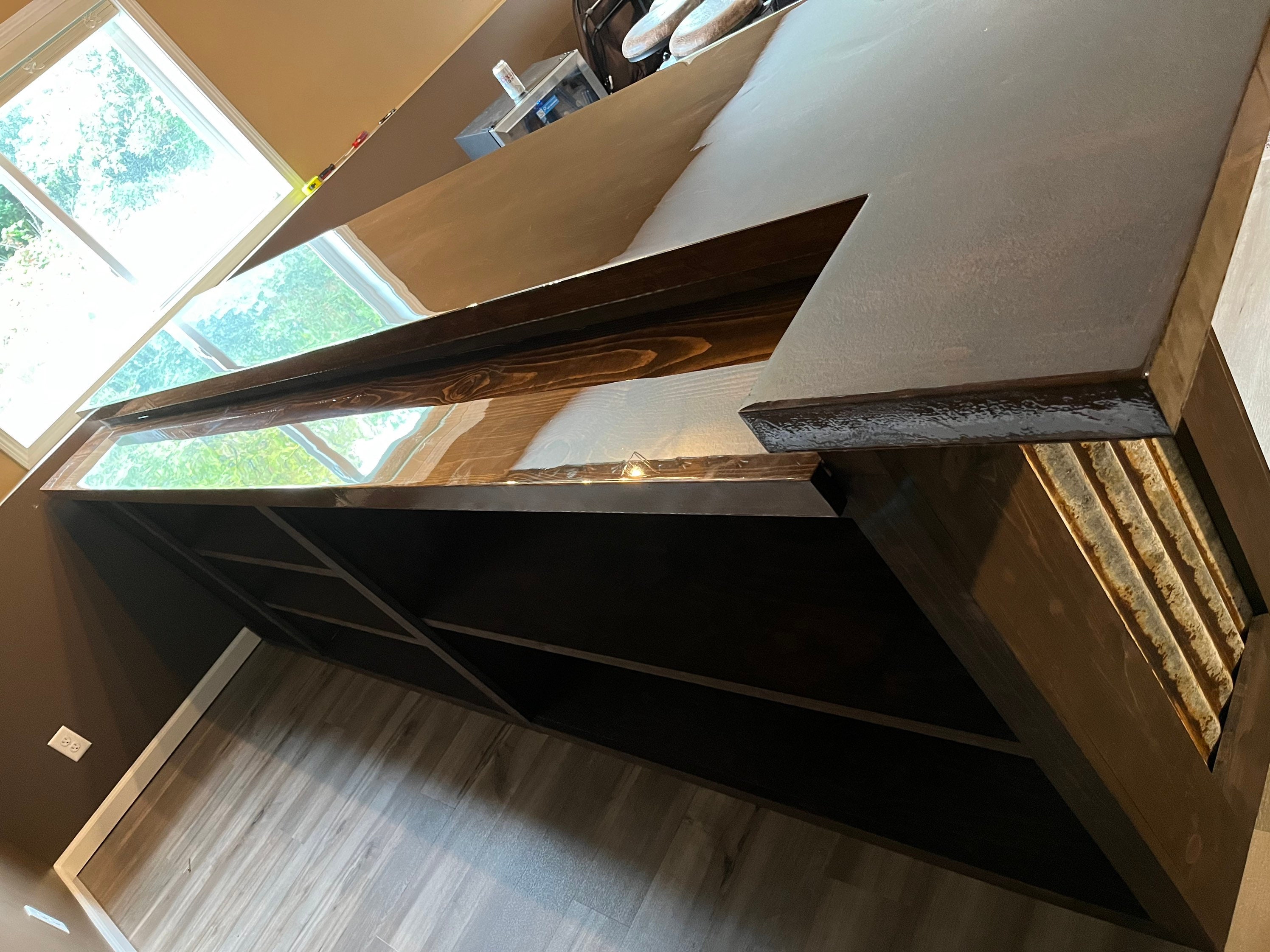 Handcrafted Rustic Tin Straight Wooden Bar - Customizable and Made in ...