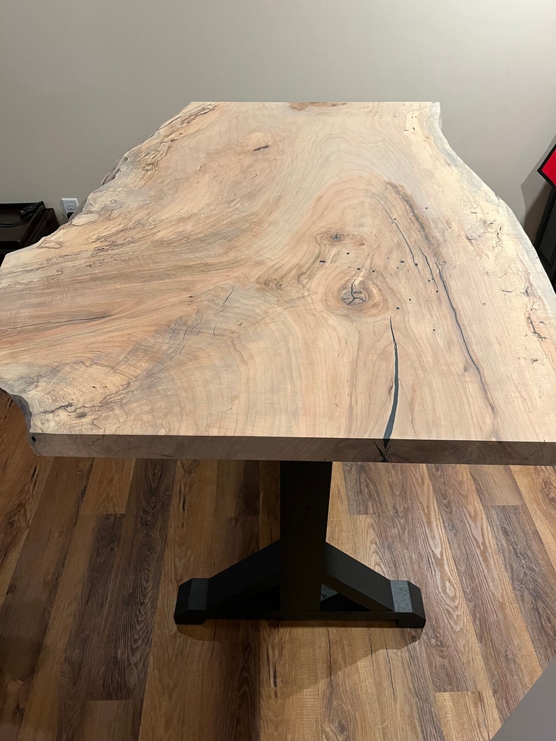 Custom Live Edge Tables With Farmhouse Wooden Base - Handcrafted, One ...