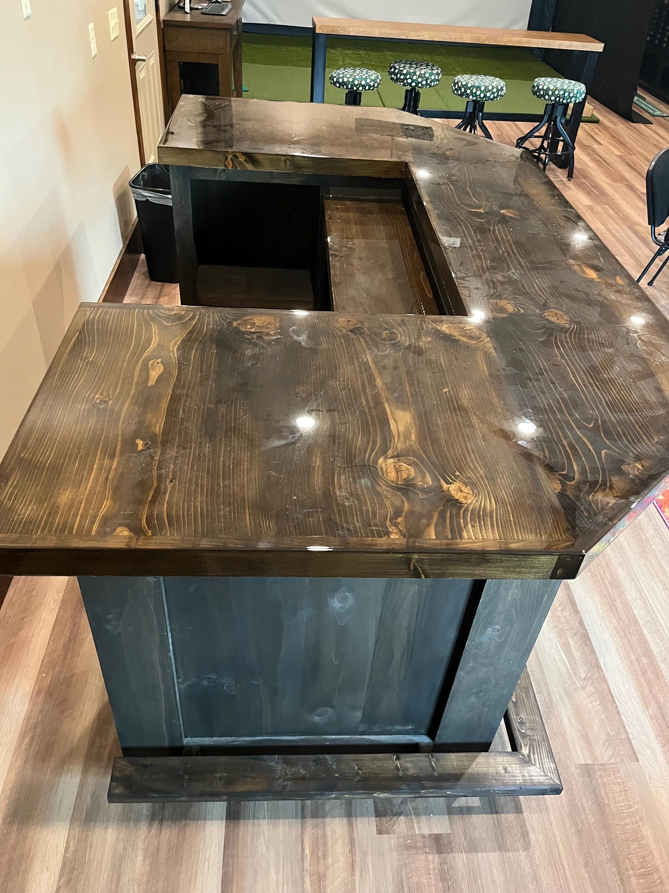 U Shape Solid Wood Bar Indoor Bar - Etsy
