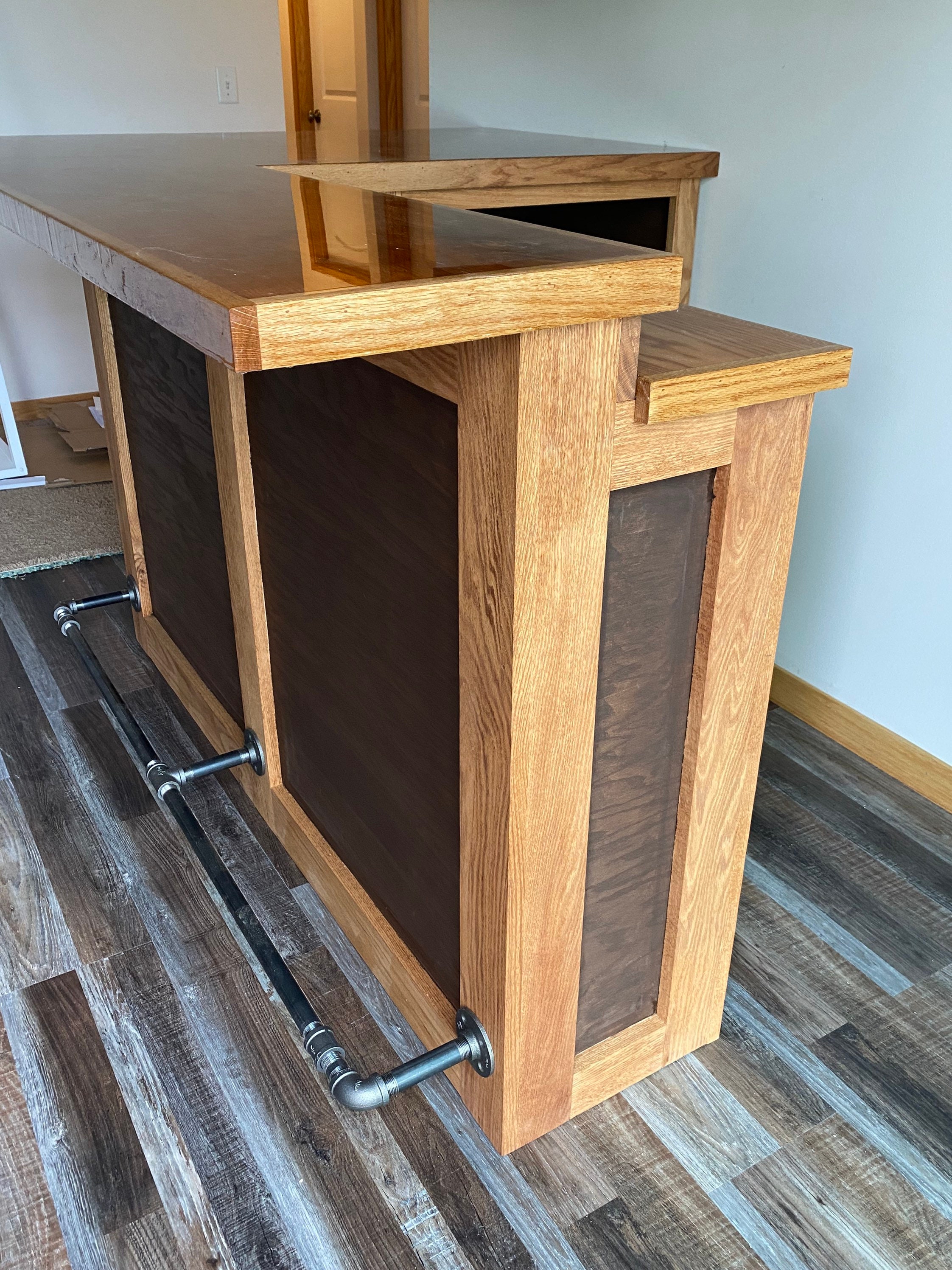 Custom L Shaped 2 Tone Indoor Home Wood Bar - Etsy