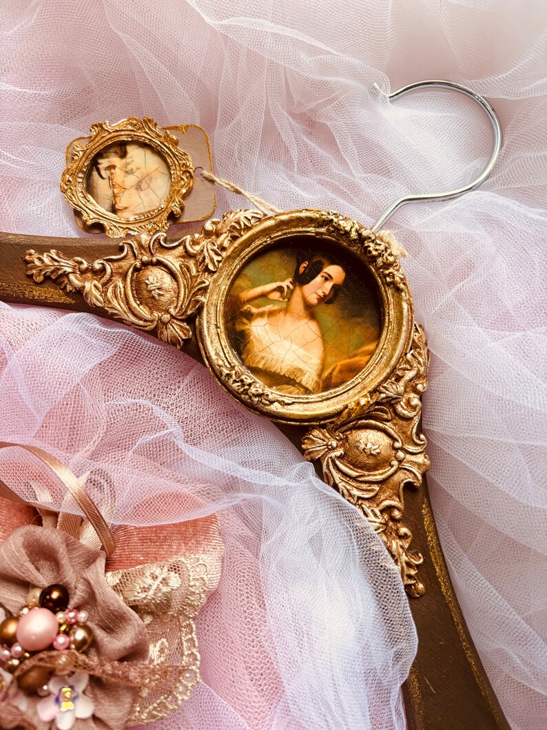 Handmade Hanger With Old Portrait of a Lady, Dark Brown - Etsy