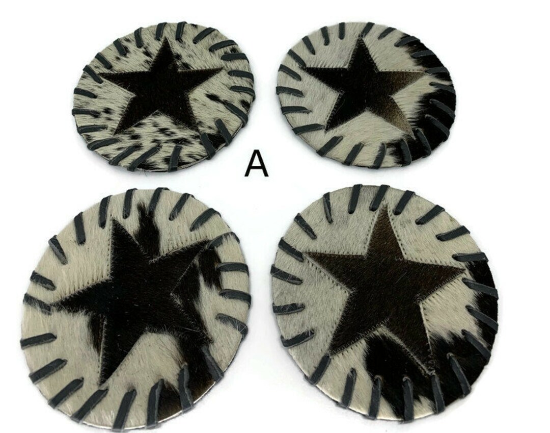 Cowhide Coaster, Custom Drink Coaster, Personalized Coaster ...