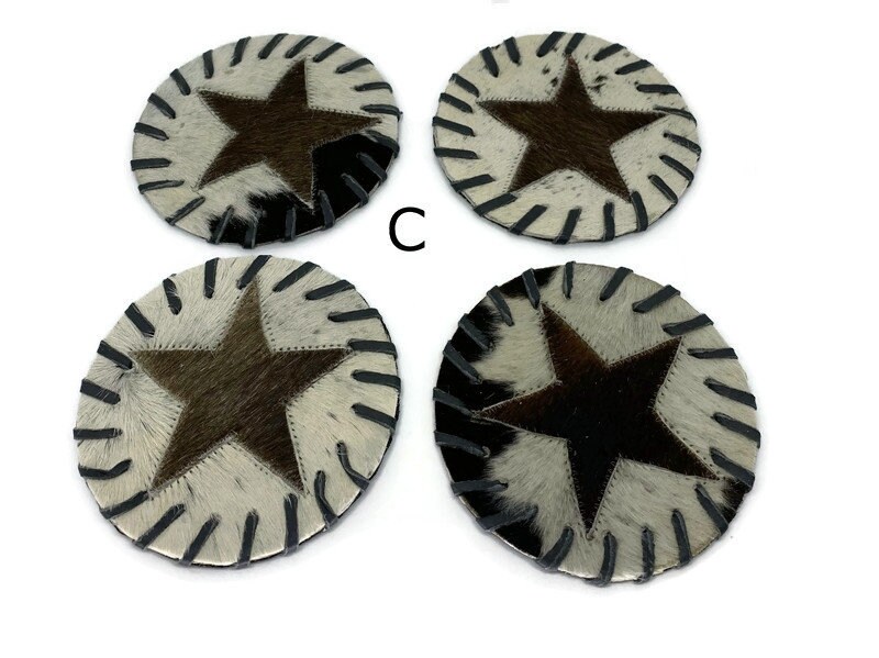 Cowhide Coaster, Custom Drink Coaster, Personalized Coaster ...