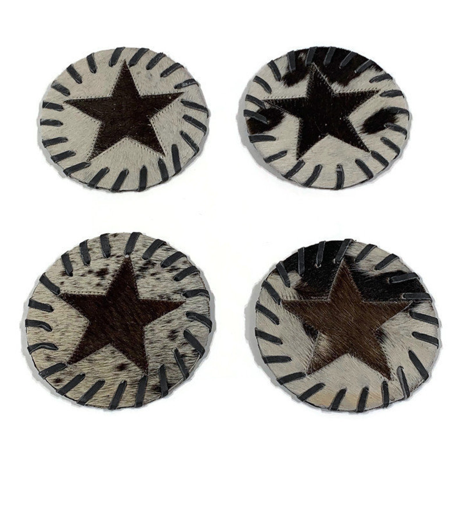 Cowhide Coaster, Custom Drink Coaster, Personalized Coaster ...